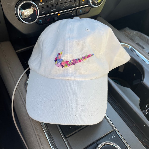 Butter Yellow Cap With Blue Flowers Embroidery, Hand Embroidered Cap ...