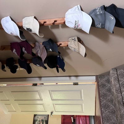 Holds 10 Baseball Hats, Wall Hat Rack, Baseball Hats, Baseball Hat Rack ...