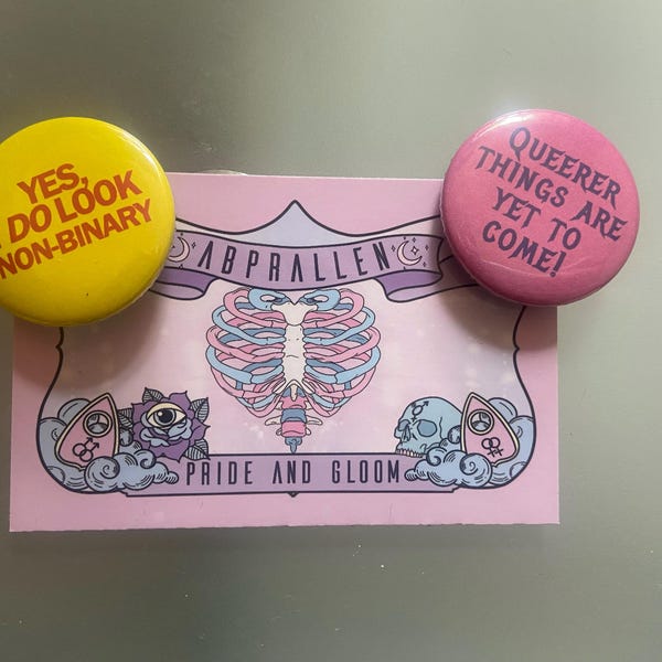Yes I Do Look Non-binary Button Badge - Etsy