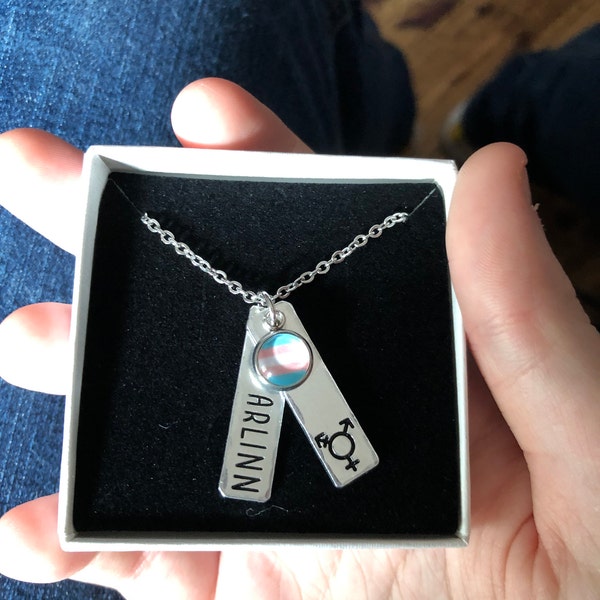 Personalised Transgender Pride Pendant Necklace: LGBT Jewellery - Etsy