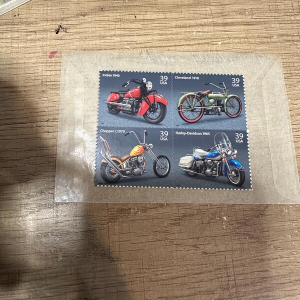 Four 4 American Motorcycles 39c Stamps // Unused Postage Stamps 39 Cent ...