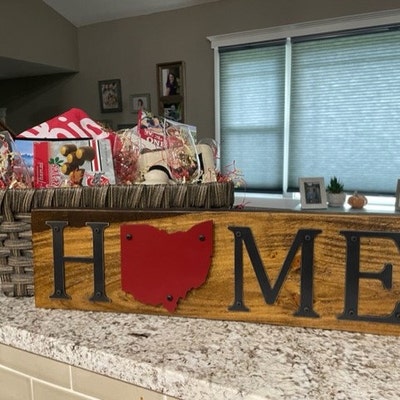 Ohio HOME Sign. Rustic Wood and Metal Unframed - Etsy
