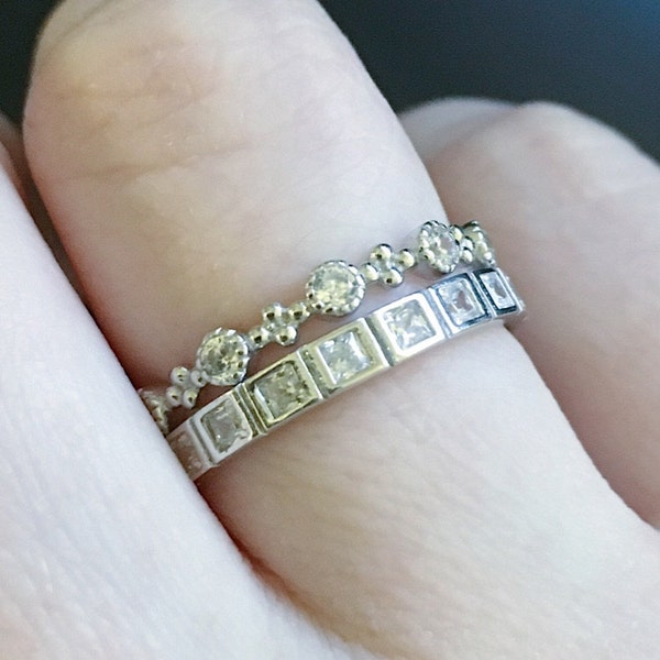Sterling Silver Stackable Rings | Unique Stackable Rings | Milgrain ...