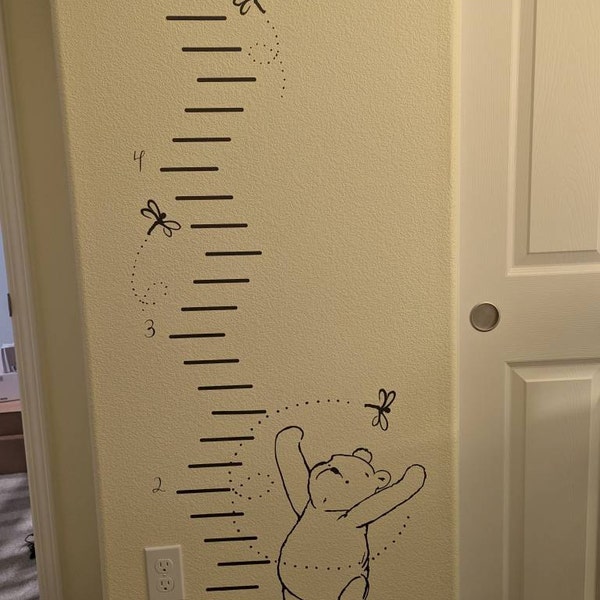 Classic Winnie the Pooh Growth Chart Vinyl Wall Decal - Etsy