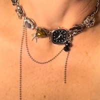 Five Different Watch Faces Choker Necklace,unique Clock Necklace,heart ...