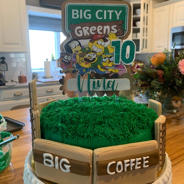 BIG CITY GREEN Cake Topper - Etsy