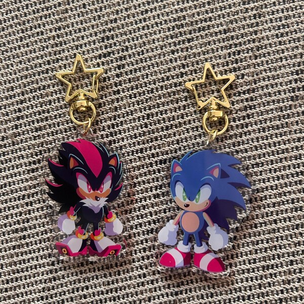 Sonic the Hedgehog and Shadow the Hedgehog Acrylic Keychains - Etsy