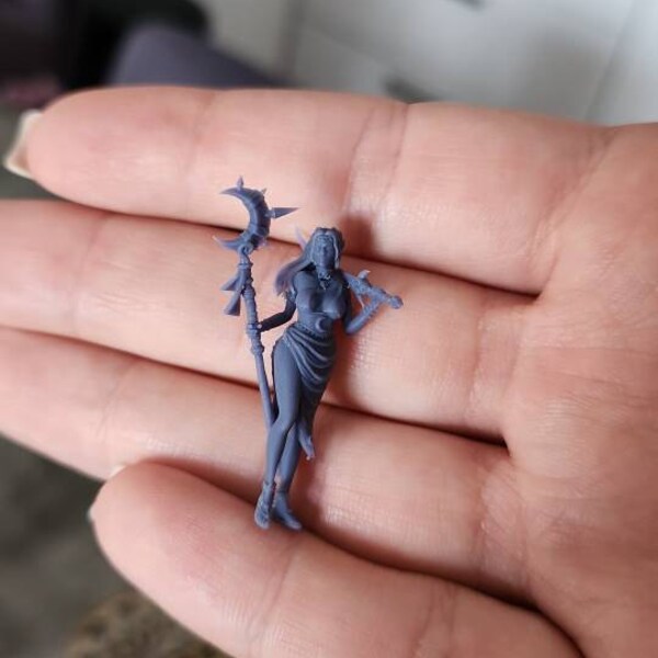 Drow Priestess Sorcerer Miniature | 28mm-75mm | Resin 3D Printed D&D ...