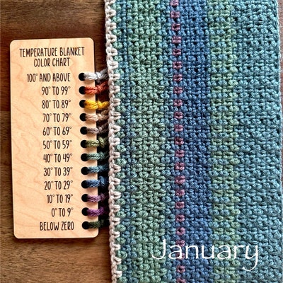 Temperature Blanket Color Chart, Reusable Wood Card, Crochet Blanket ...