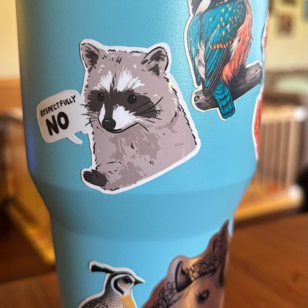 Raccoon Respectfully No | Sarcasm Funny Raccoon Sticker | Gifts Under ...