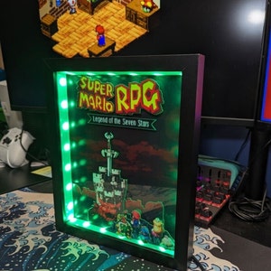 Super Mario World Treasure Map Poster Shadowbox large optional Lighting ...