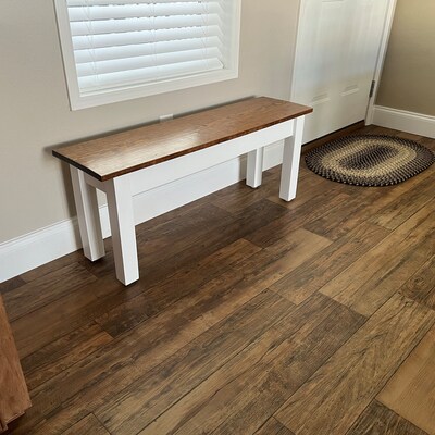 White Farmhouse Bench / Dinning Bench / Entry Bench - Etsy