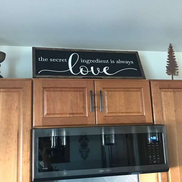Kitchen Sign, the Secret Ingredient is Always Love Sign, Kitchen Wall ...