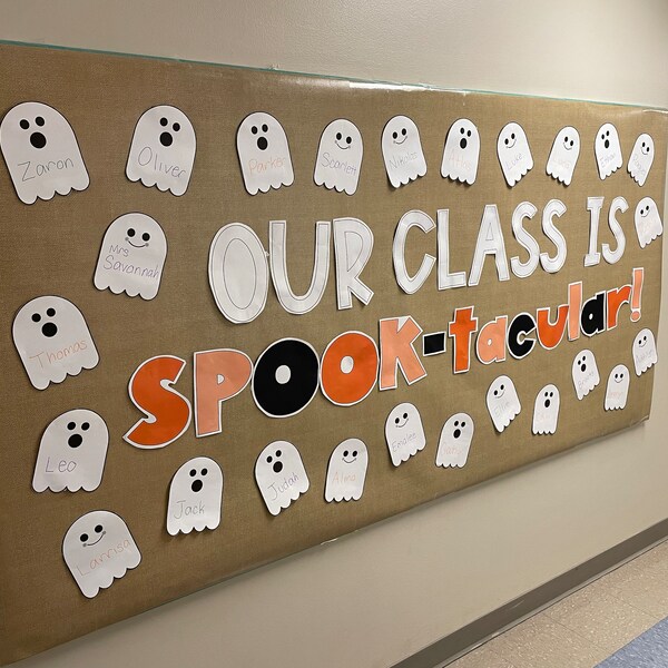 Pastel Halloween Decor Bulletin Board | Boo Crew Bulletin Board ...