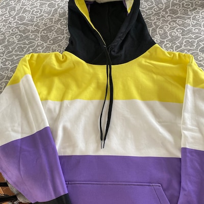 Nonbinary Hoodie, Nonbinary Flag Hooded Sweatshirt, Nonbinary Pride ...