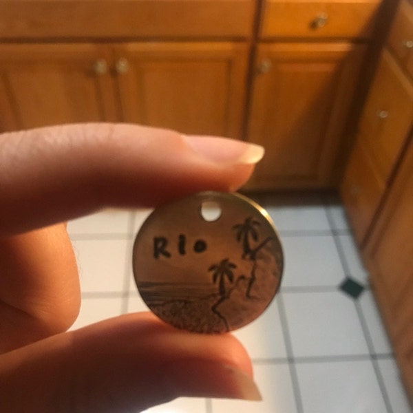 Dog Tags, Dog Tags for Dogs, the Palms, Dog Tag With Palm Trees, Pet ID ...