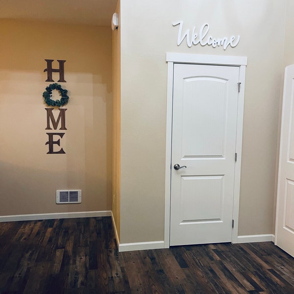 HOME Letters Décor | Walnut Wood HOME Sign | Wooden Home Sign Wall ...