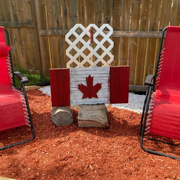 Handmade Rustic Wood Canadian Flag | Canada Decor and Gift | Canada Day ...