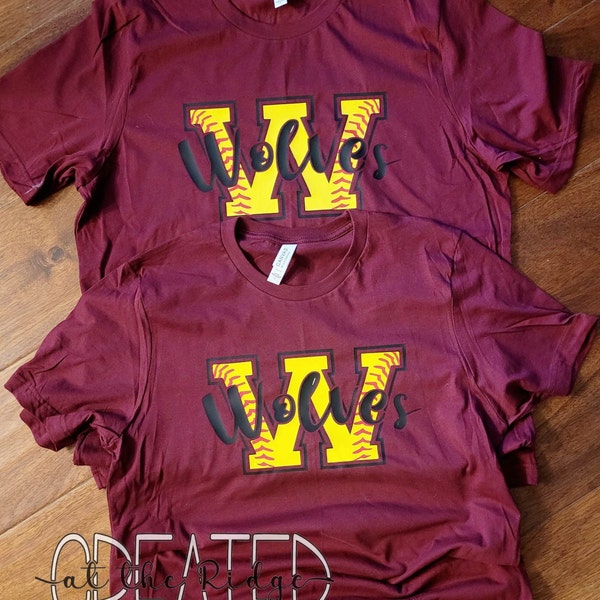 Wolves Softball Athletic Teams PNG SVG Design Go Wolves Softball Grey ...