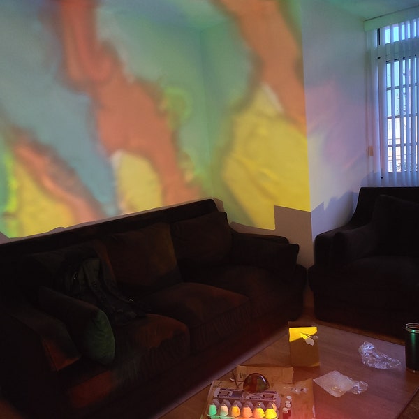 Psychedelic Lamp LED Mood Light Projector Trippy Glass Paint Projection ...