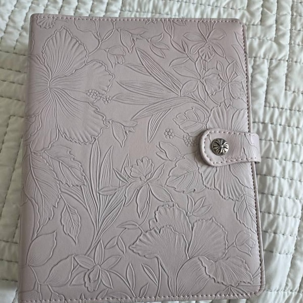 Embossed A5 Leather Planner Green,custom Leather Binder Journal ...