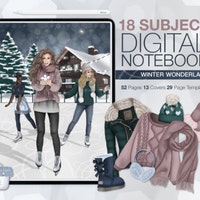 Ice Skating Girls Clipart Set - Watercolor Clip Arts - Snowy Winter ...