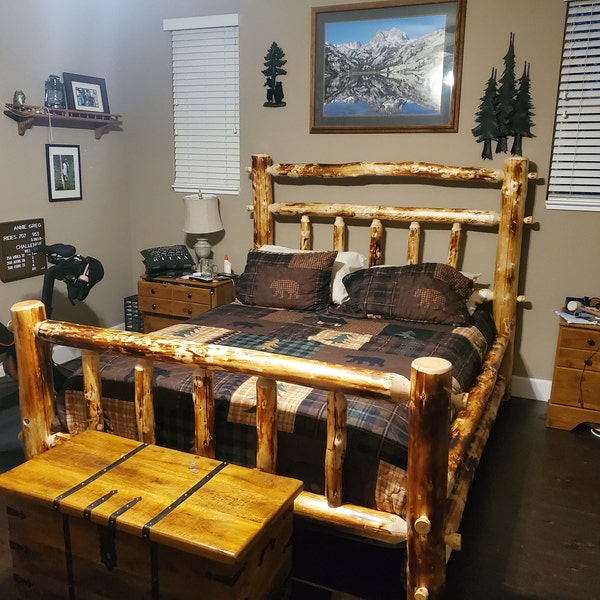 Rustic Log Bed Frame: Double Rail Super Sturdy Ready to Assemble - Etsy