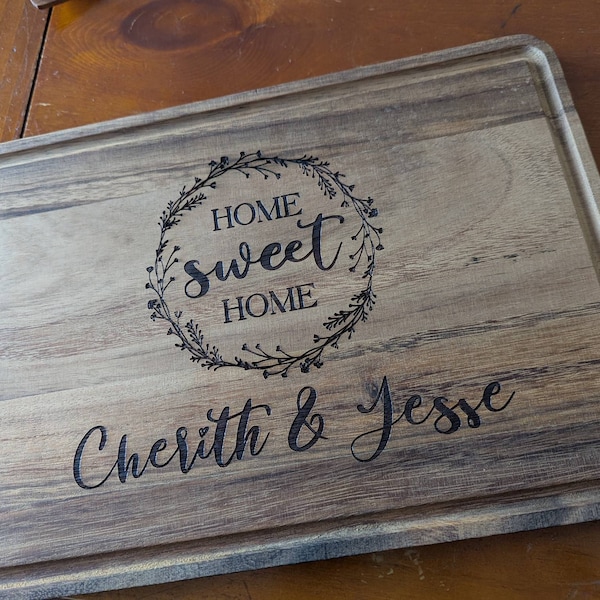 Personalized Home Sweet Home Cutting Board, Address Cutting Board ...