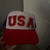 Adult USA Red Gold Glitter Letter Patch Foam Trucker Hats Mesh Back ...