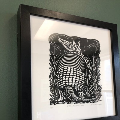 Sloth Linocut Relief Print on Dyed Paper - Etsy