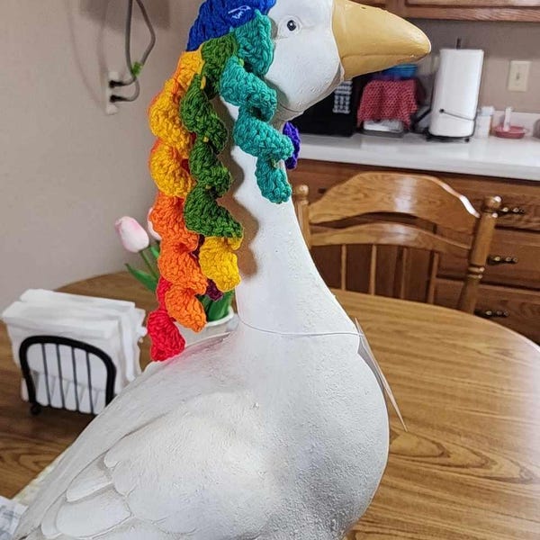 Goose Clothes - White Curly Wig / 24 Inch Goose / by Lorraine - Etsy