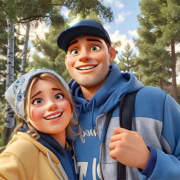 Pixar Style Portrait From Photo, Digital or Printed Custom Portrait ...