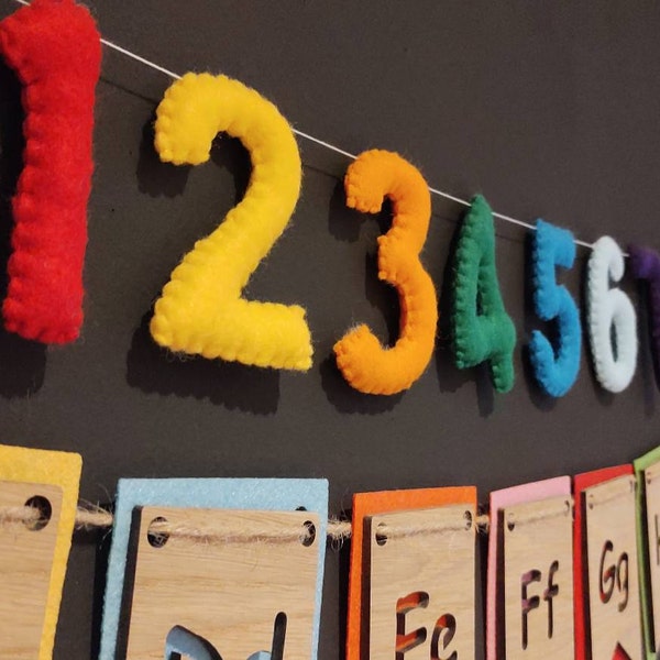 Felt Number Line 1-10 Bunting/garland/banner Nursery/playroom - Etsy