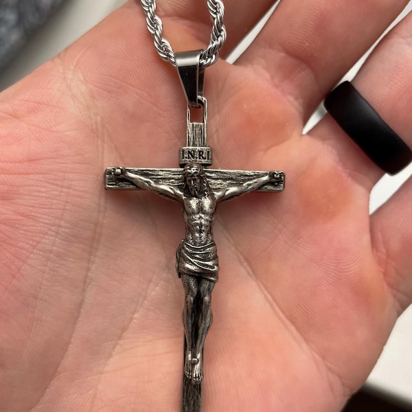 Crucifix Necklace Catholic Cross Necklace Crucifix Pendant Necklace ...