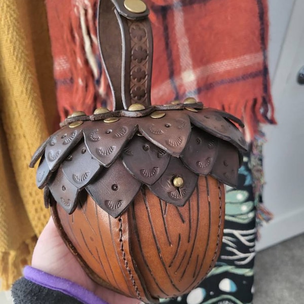 Digital Leather Acorn Bag PATTERN - Nature Set - Etsy