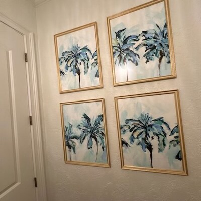 Coastal Wall Art Abstract Beach House Print Decor Coastline Painting ...