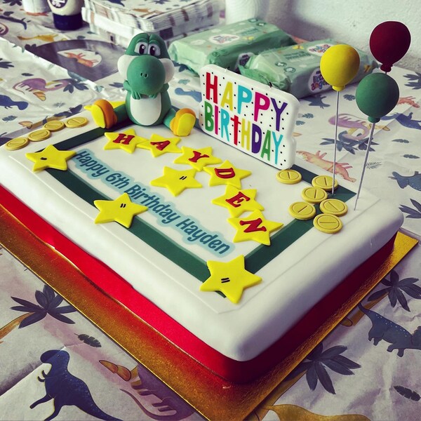 Yoshi Fondant Cake Topper Super Mario Cake Decorations - Etsy UK