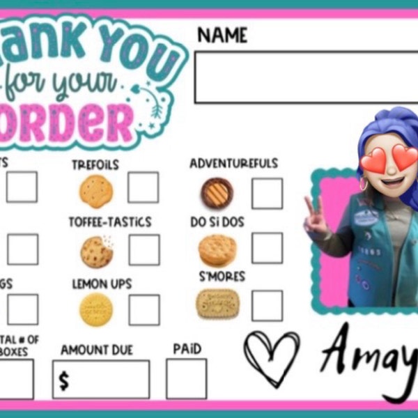 Girl Scout Cookie Menu, Little Brownie Baker, ABC Baker - Etsy