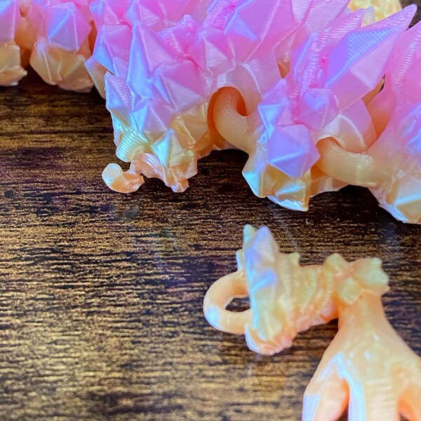 3D Printed Baby Lucky Clover Dragon, Toy, Dragon , Articulated Dragon ...