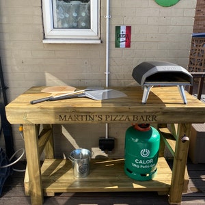 Indoor/outdoor Wooden Workbench. Garden Work Table. Bbq/pizza Oven ...