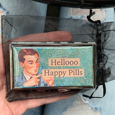 Retro Man Pill Case, 7 Day Pill Box, Pill Case, Pill Box, 7 Sections ...
