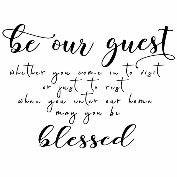 Be Our Guest, Guest Room Decor, Guest Room Wall Art Quote Print ...
