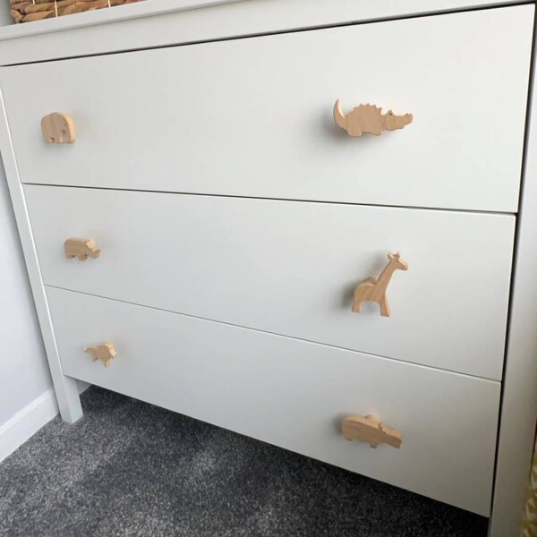 Safari Animal Drawer Knobs | Safari Nursery Decor, Jungle Nursery Decor, Animal Drawer Handles ...