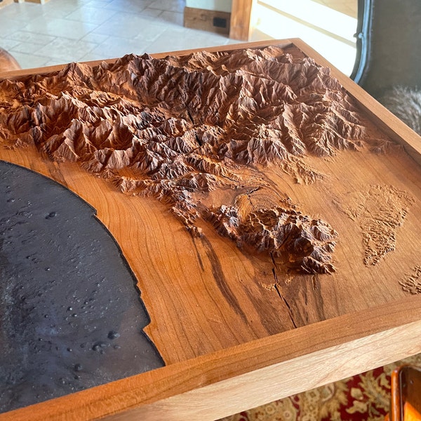 Custom Wooden 3D Topographic Map: Personalized Relief Art - Etsy