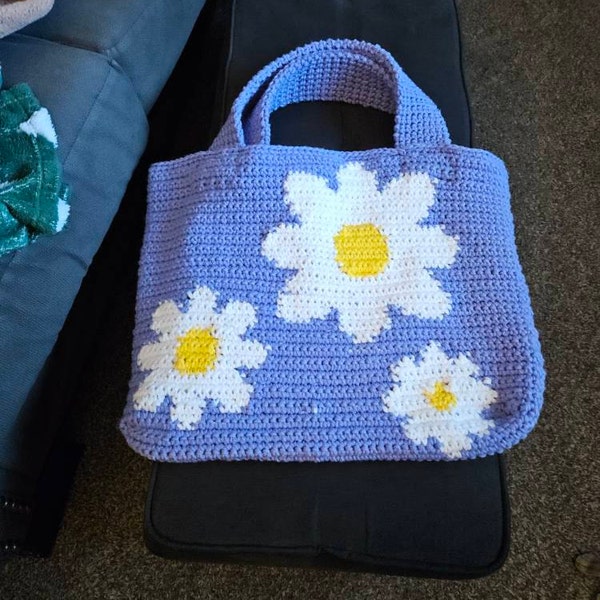 The Daisy Day Tote PDF DIGITAL DOWNLOAD Crochet Pattern, Cute Crochet ...