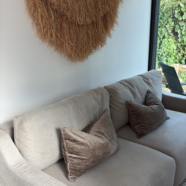 Large Raffia Wall Backdrop | Bohemian Bedroom Tapestry | Natural Living ...