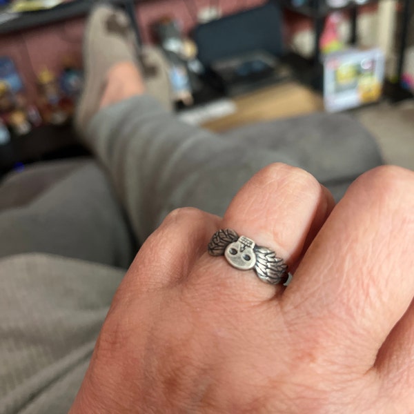 Taphophile Ring in Sterling Silver Memento Mori Skull - Etsy