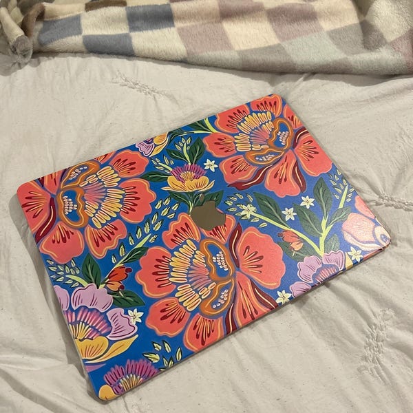 Cute Pattern Aesthetic Scrapbook Laptop Bag With Handle, Shoulder Strap ...