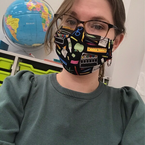 ADJUSTABLE Teacher School Face Mask Men, Women, Teen, Child Sizes - Etsy