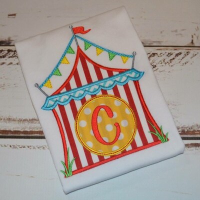 Monogram Circus Tent Digital Machine Embroidery Applique Design 4 Sizes ...